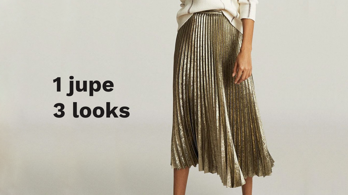 ⭐️ 1 JUPE DORÉE, 3 LOOKS
